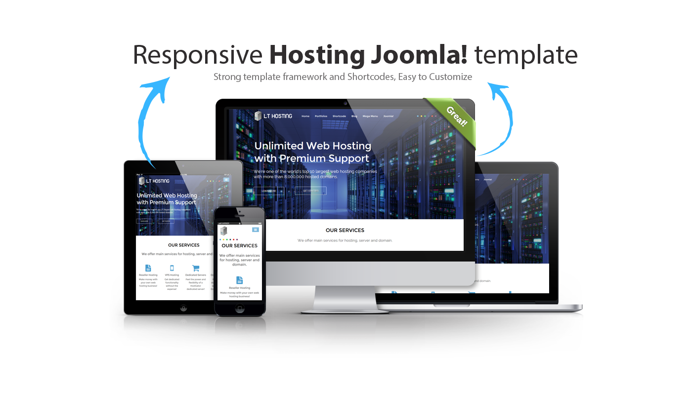 LT Hosting Free One Page Responsive Web Hosting Joomla Template 