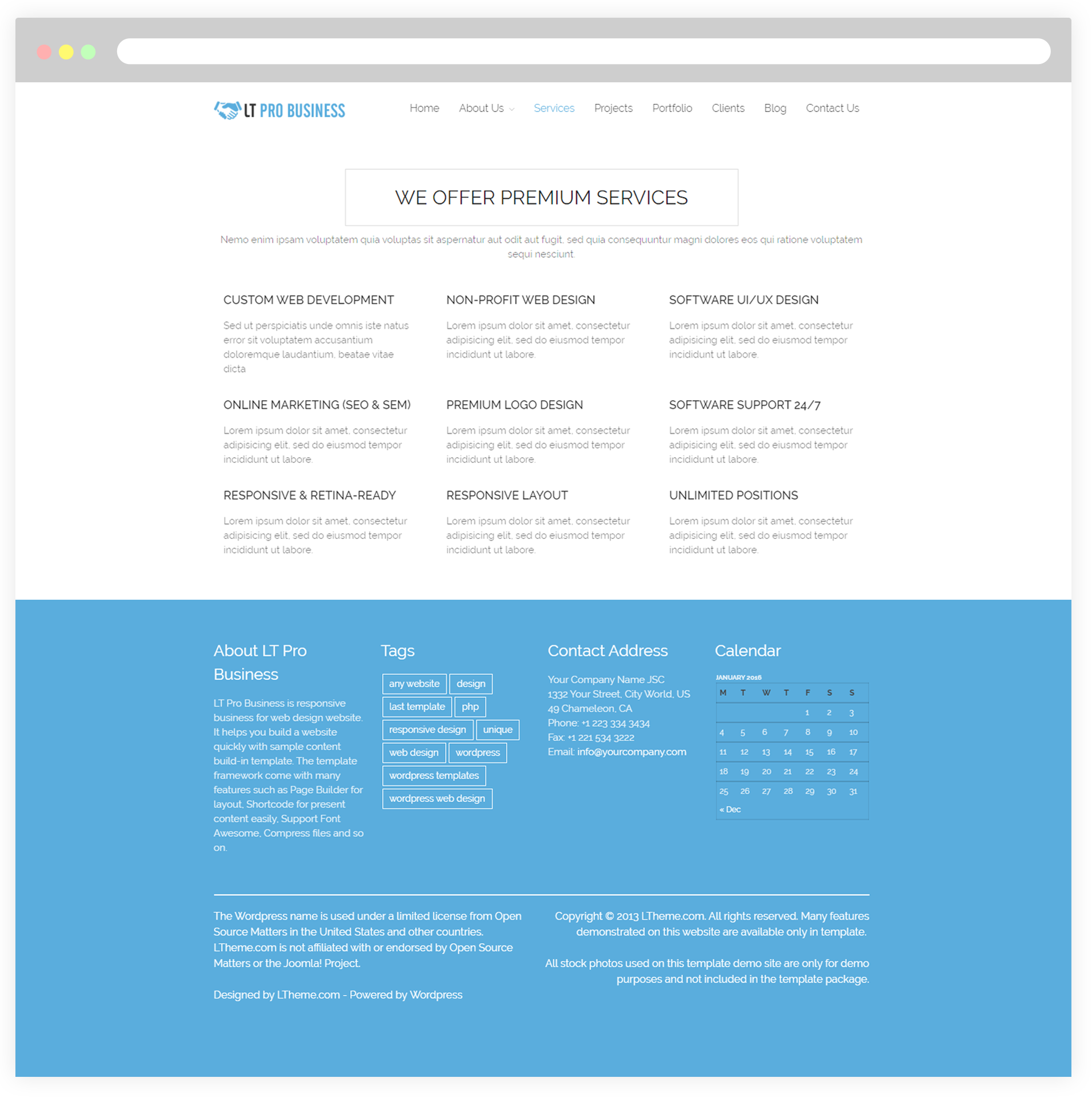 LT Pro Business - Free Pro Business Wordpress theme