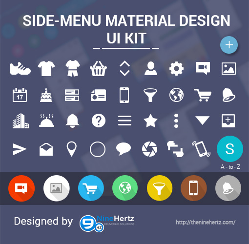 Side Menu Material Design Free Ui Kit