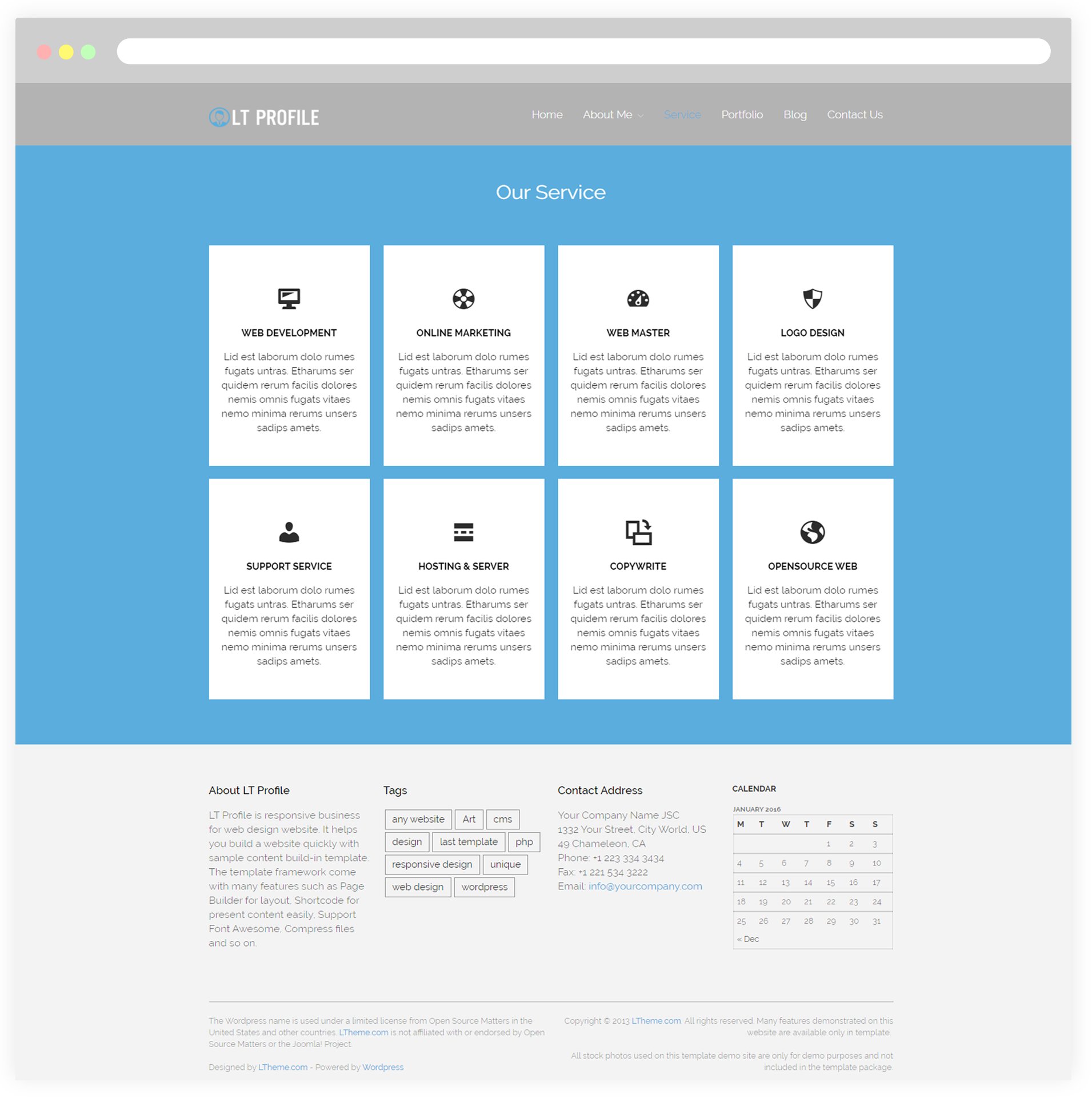LT Profile Free Responsive CV WordPress Profile Theme Responsive 