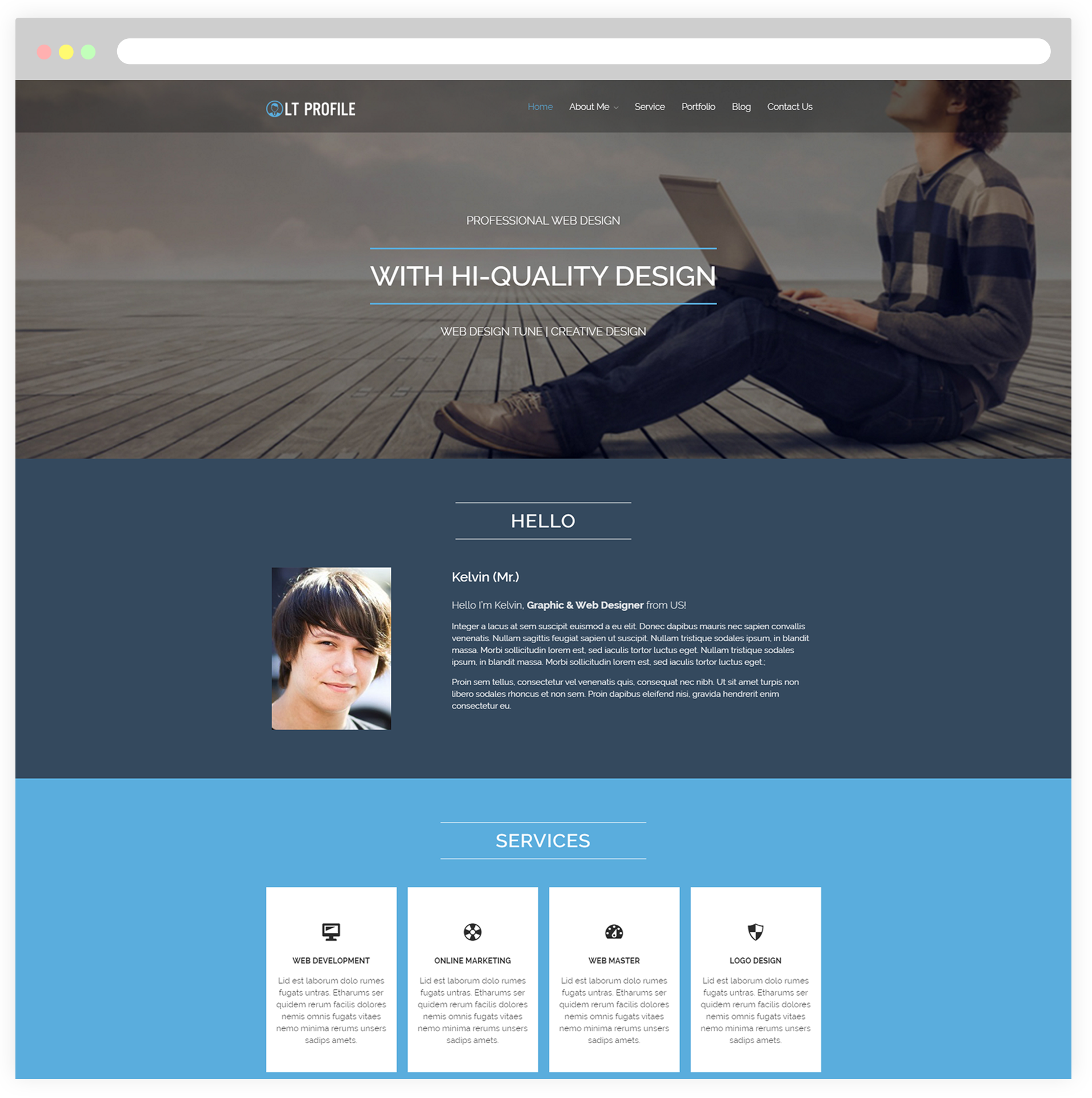LT Profile Free Responsive CV WordPress Profile Theme Responsive Joomla And Wordpress Themes
