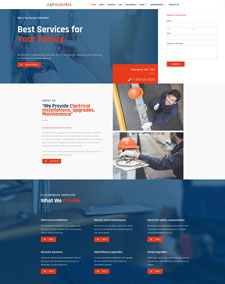 LT Electric Onepage – Free Single Page Responsive Electrical Website ...