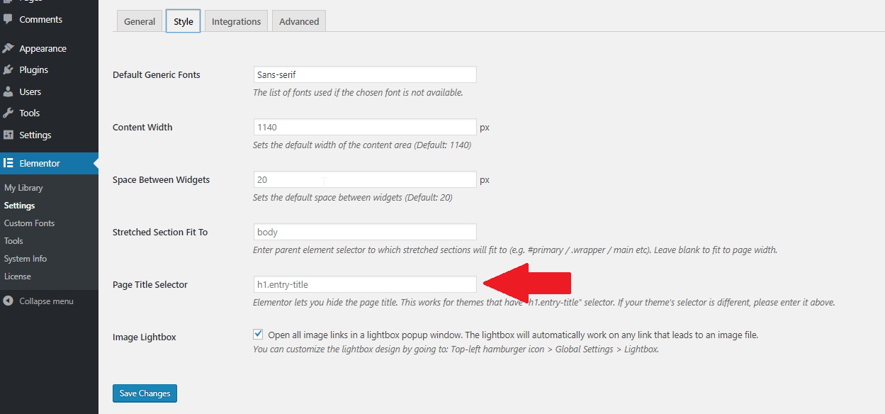 How To Hide The Titles In A WordPress Page With Elementor Page Builder 