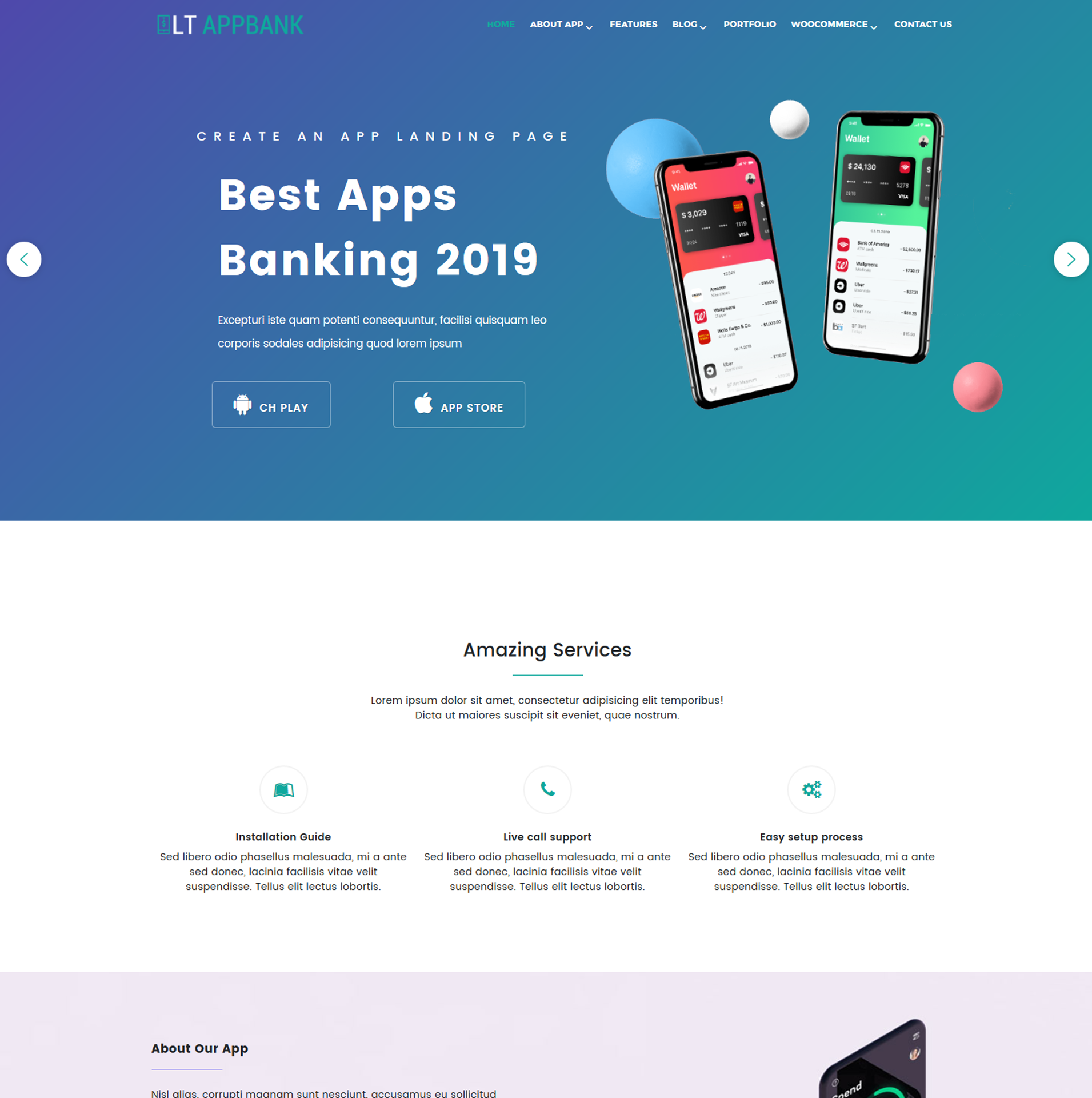LT AppBank – Modern Design App WordPress theme