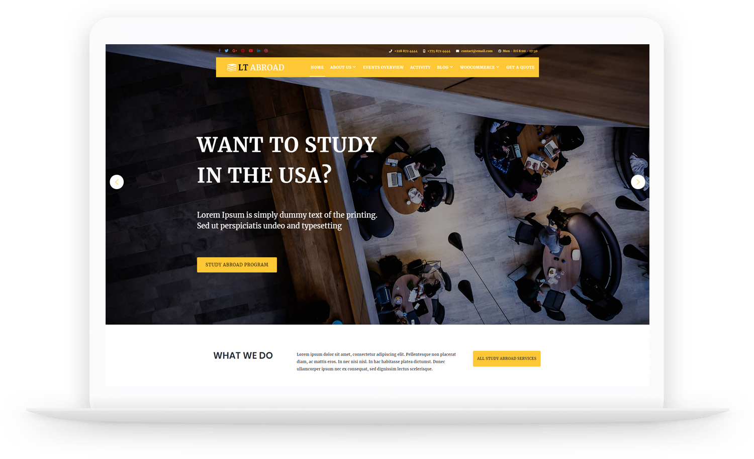 LT Abroad – Free Responsive Wordpress Study Abroad Website Template