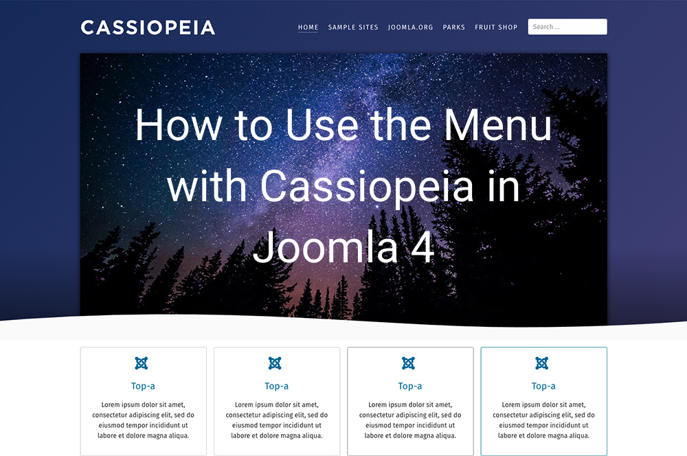 How To Use The Menu With Cassiopeia In Joomla 4 2023 LTHEME