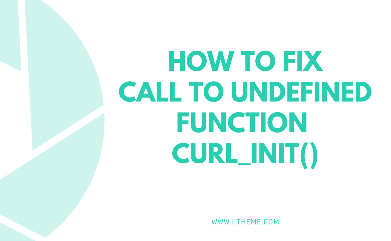 Call To Undefined Function Curl init 2024 LTHEME